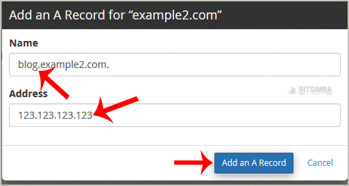 How to add A Record in cPanel using DNS Zone Editor? - Knowledgebase - Bitsimba ...